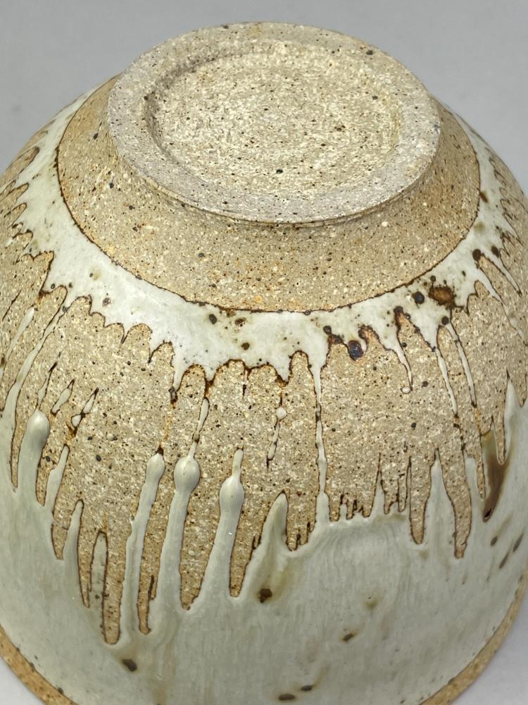 Barbara Cass | a deep stoneware bowl partially covered in running grey ...