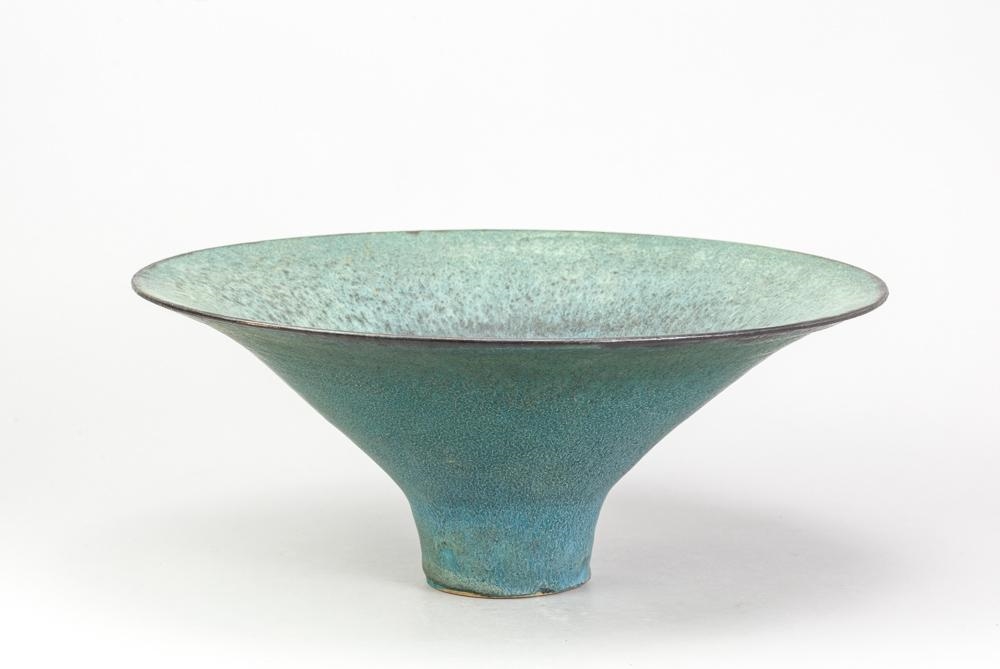 Abdo Nagi | a large stoneware pedestal bowl covered in mottled ...