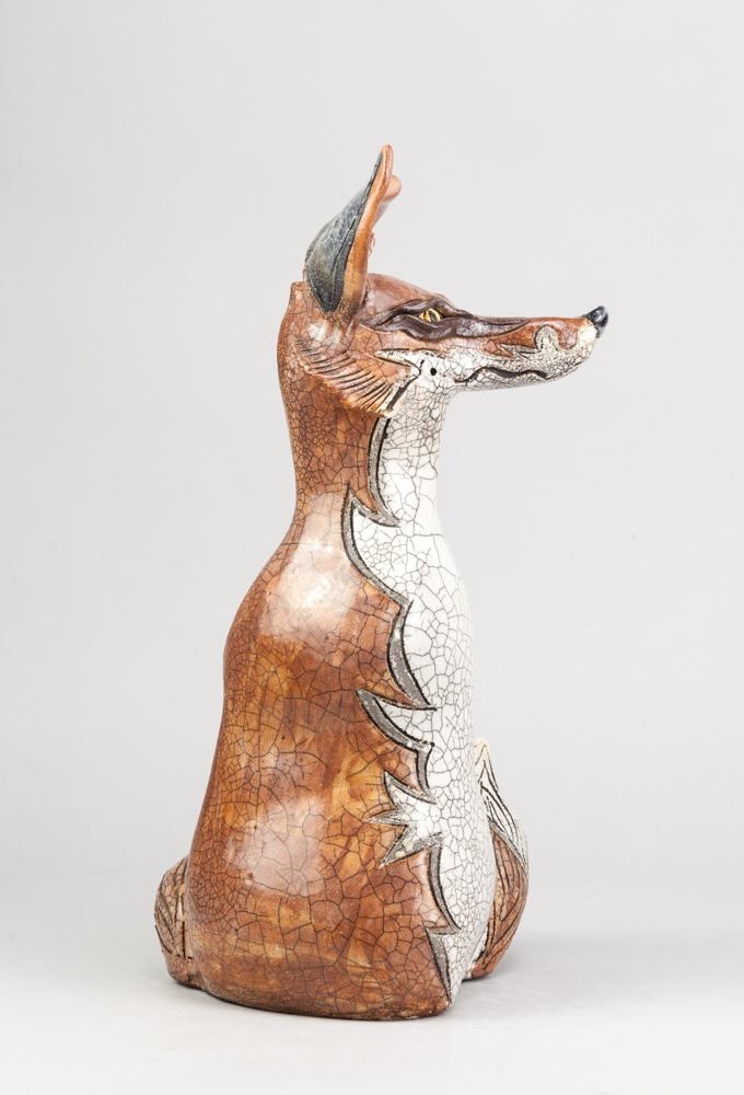 Jennie Hale | a raku sculpture of a fox | MutualArt