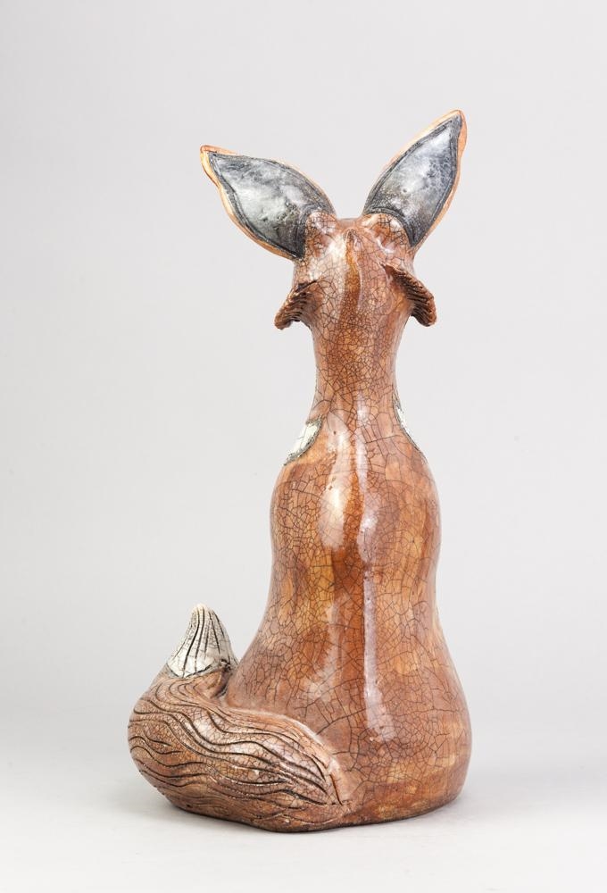 Jennie Hale | a raku sculpture of a fox | MutualArt