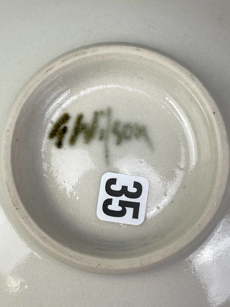 George Wilson | a porcelain open bowl covered in sponged cobalt glaze ...