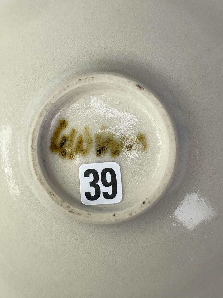 George Wilson | a porcelain open bowl covered in sponged cobalt glaze ...