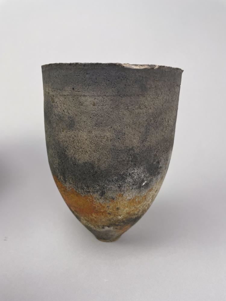 Glynn Hugo | a stoneware pedestal form with a wide disc rim covered in ...