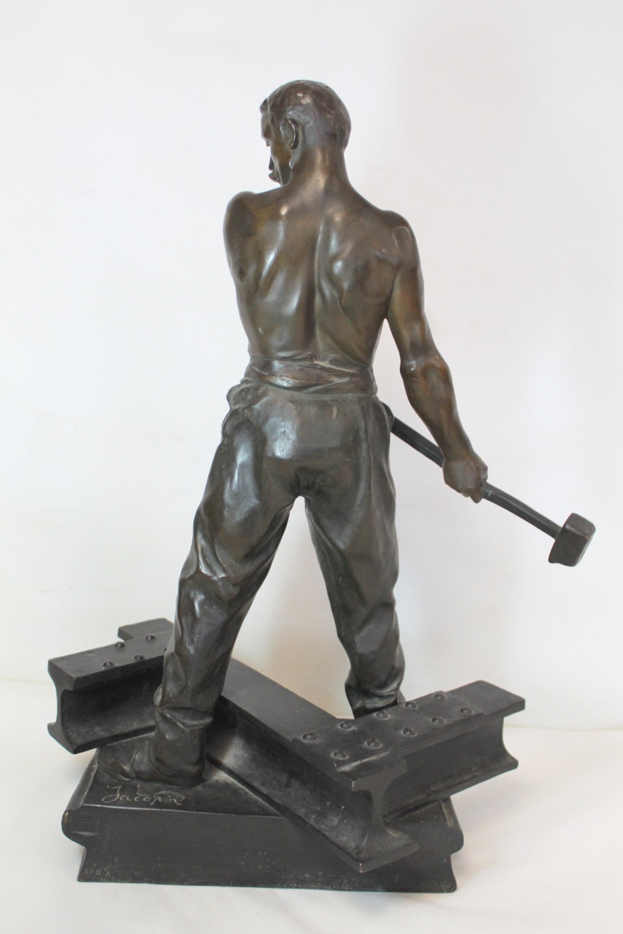 Achile Émile Jacopin | Worker riveting beams | MutualArt