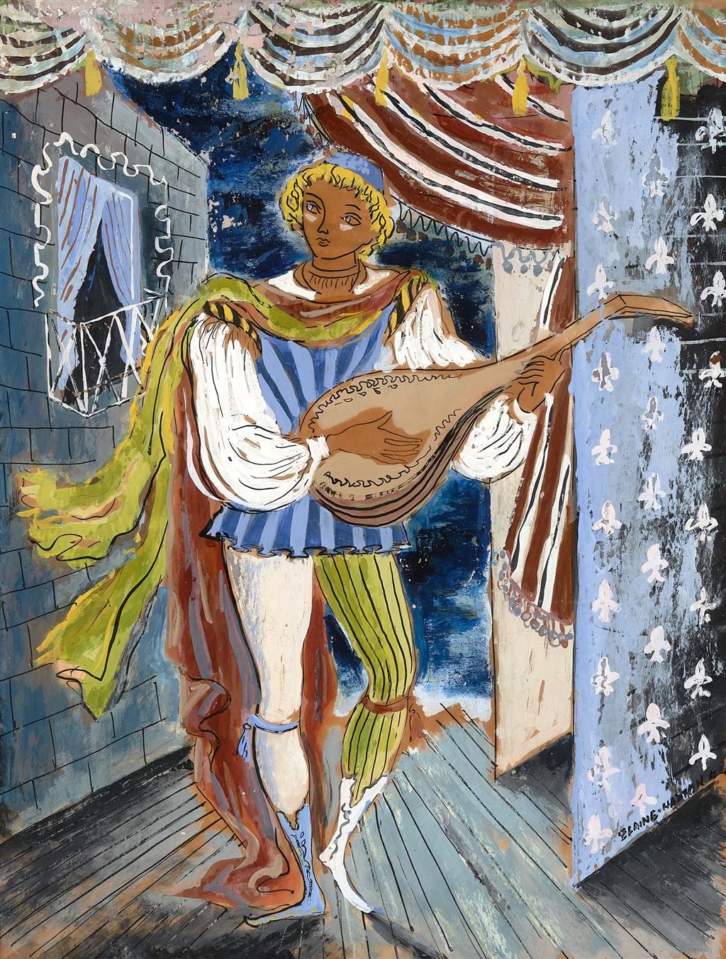 Elaine Haxton | Medieval Fiddler (1944) | MutualArt