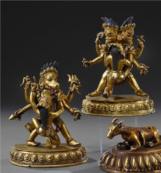 Tibetan School, 18th Century | Two-headed Garuda and his Sati, and ...