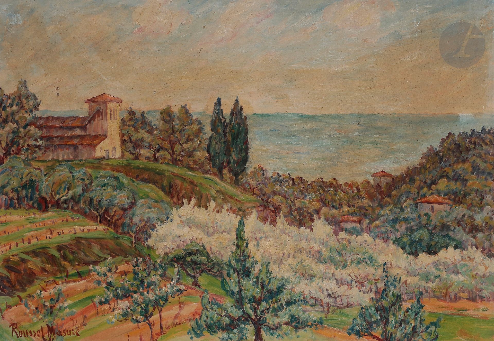 Henri Roussel-Masure | Église en bord de mer | MutualArt