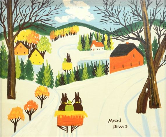 Maud Lewis | Sleighing Scene | MutualArt