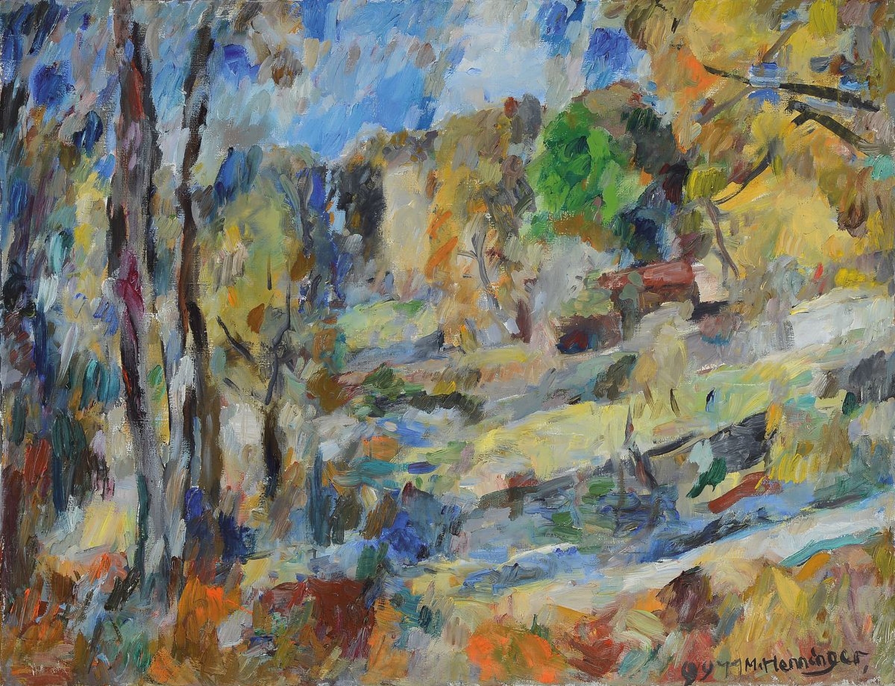 Manfred Henninger | Autumn landscape with trees (1977) | MutualArt