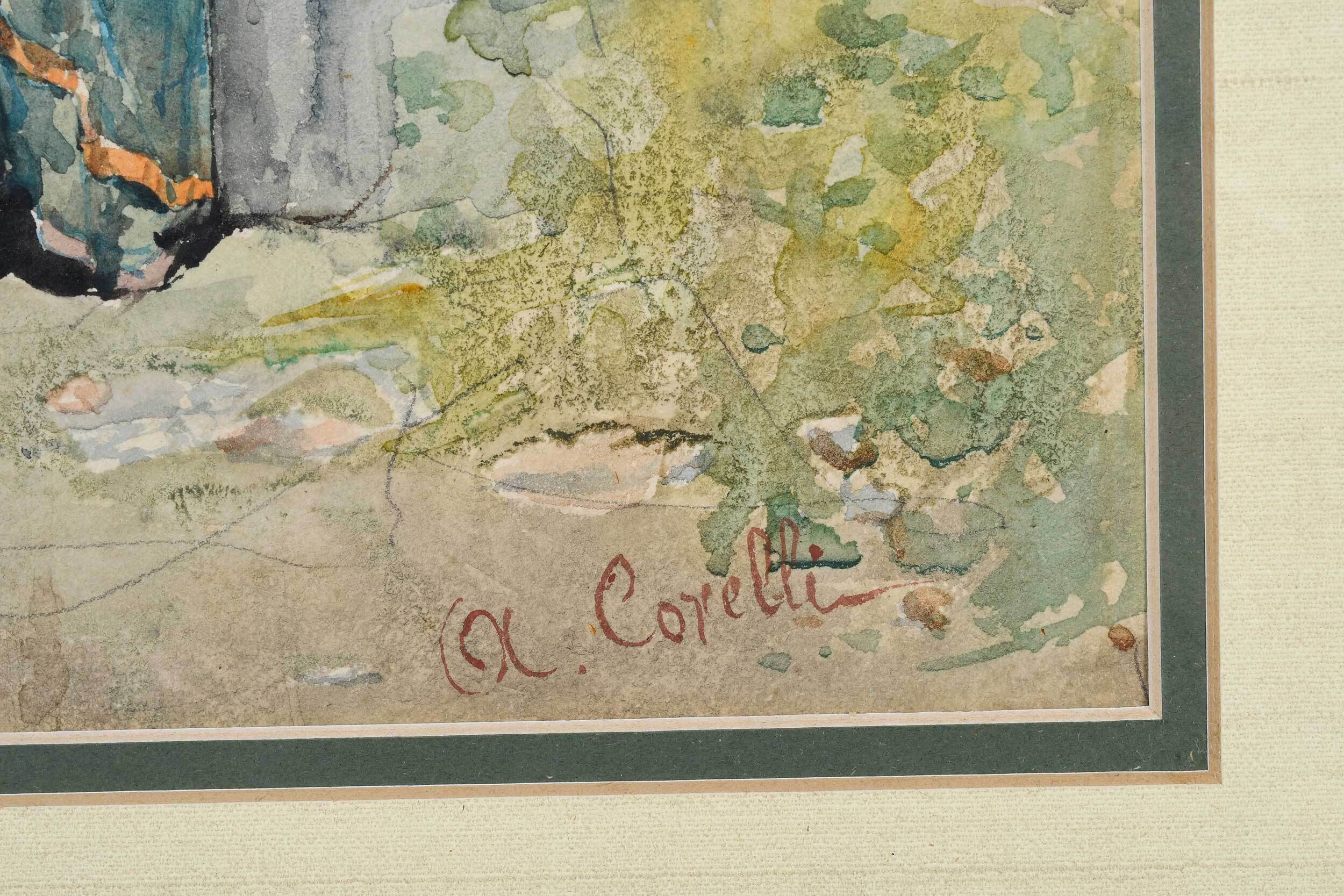 Augusto Corelli | Man With a Young Girl Reading | MutualArt