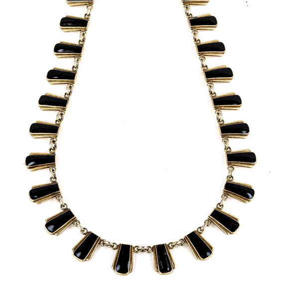 Volmer Bahner | a Vintage Danish vermeil sterling silver and black ...