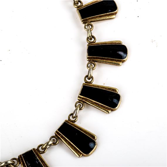 Volmer Bahner | a Vintage Danish vermeil sterling silver and black ...