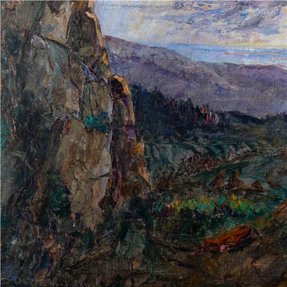 William Slocum Davenport | French sunset landscape (1924) | MutualArt
