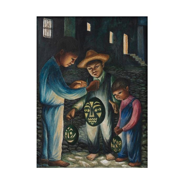 Fanny Rabel | Niños con calabaza | MutualArt