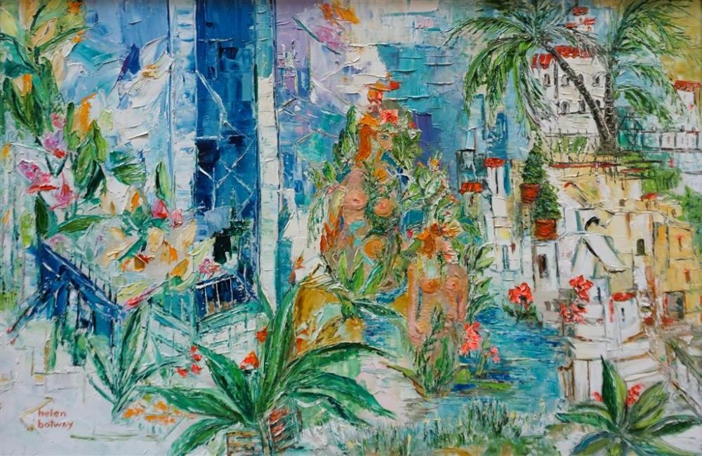 Helen Botway | Tropical Village Scene (20th Century) | MutualArt