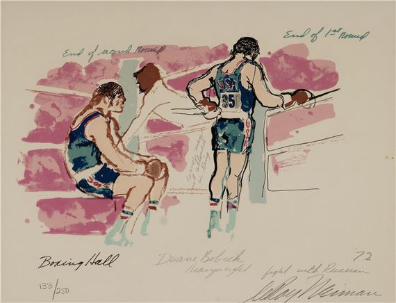 LeRoy Neiman | 'Boxing Hall, Duane Bobick Heavyweight fight with ...