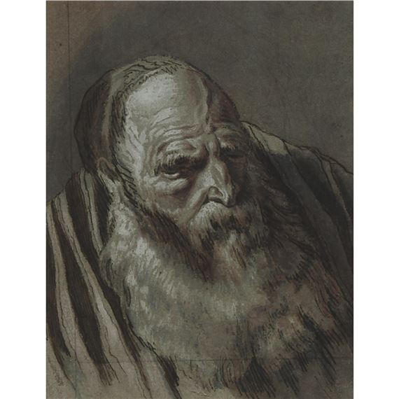 Ferdinand Bol | HEAD AND BUST STUDY OF AN OLD MAN WITH LONG BEARD AND ...