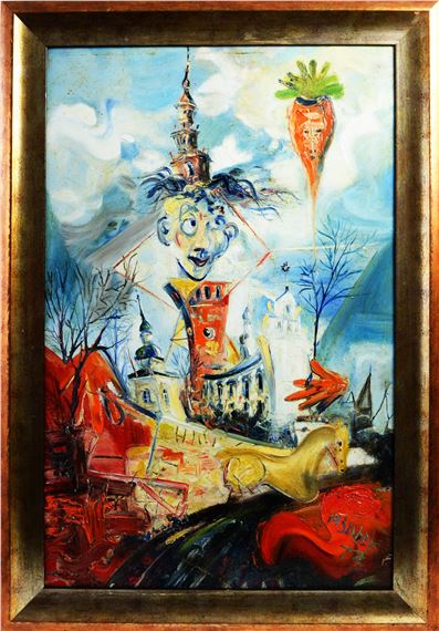 Antoni Sulek | Surrealist Rural Townscape with Carrot and Horse (73 ...