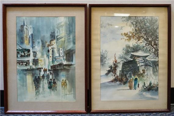 Hoe Won | Village and Street Scene | MutualArt