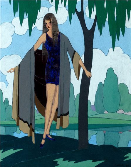 Ernesto Thayaht Michahelles | Woman in bathing suit on the lake (1919 ...