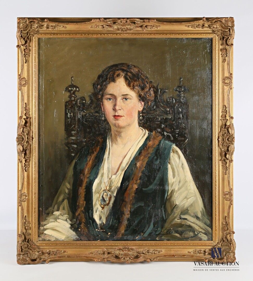 Francis Henry Newbery | Portrait of a Woman with a Medallion | MutualArt