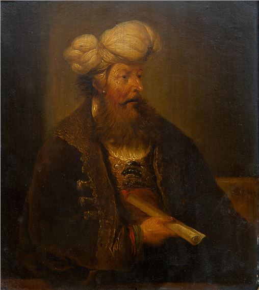 Rembrandt van Rijn | A portrait of a gentleman wearing a turban | MutualArt