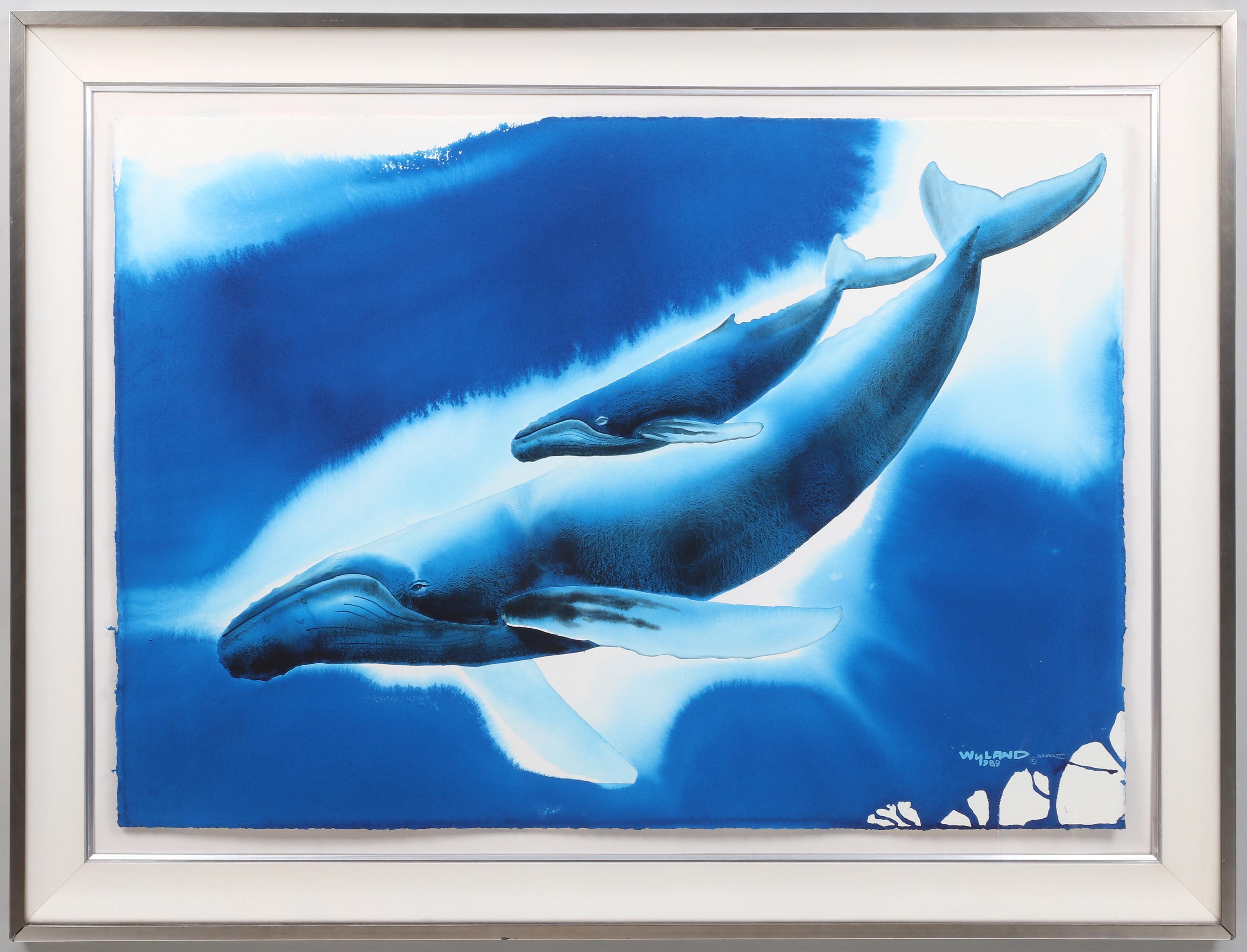 Robert Wyland | Humpback whale and her calf, (1989) | MutualArt