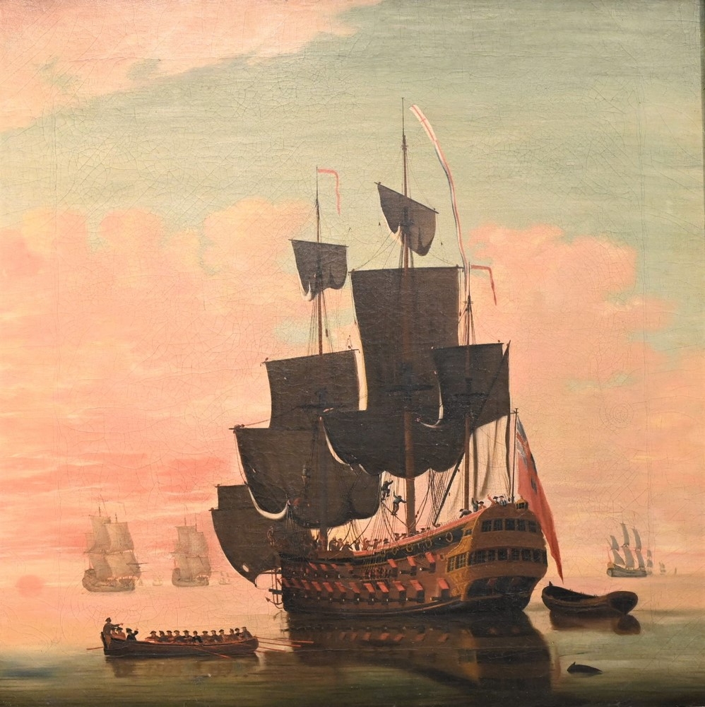 Peter Monamy | British ship on a calm sea | MutualArt