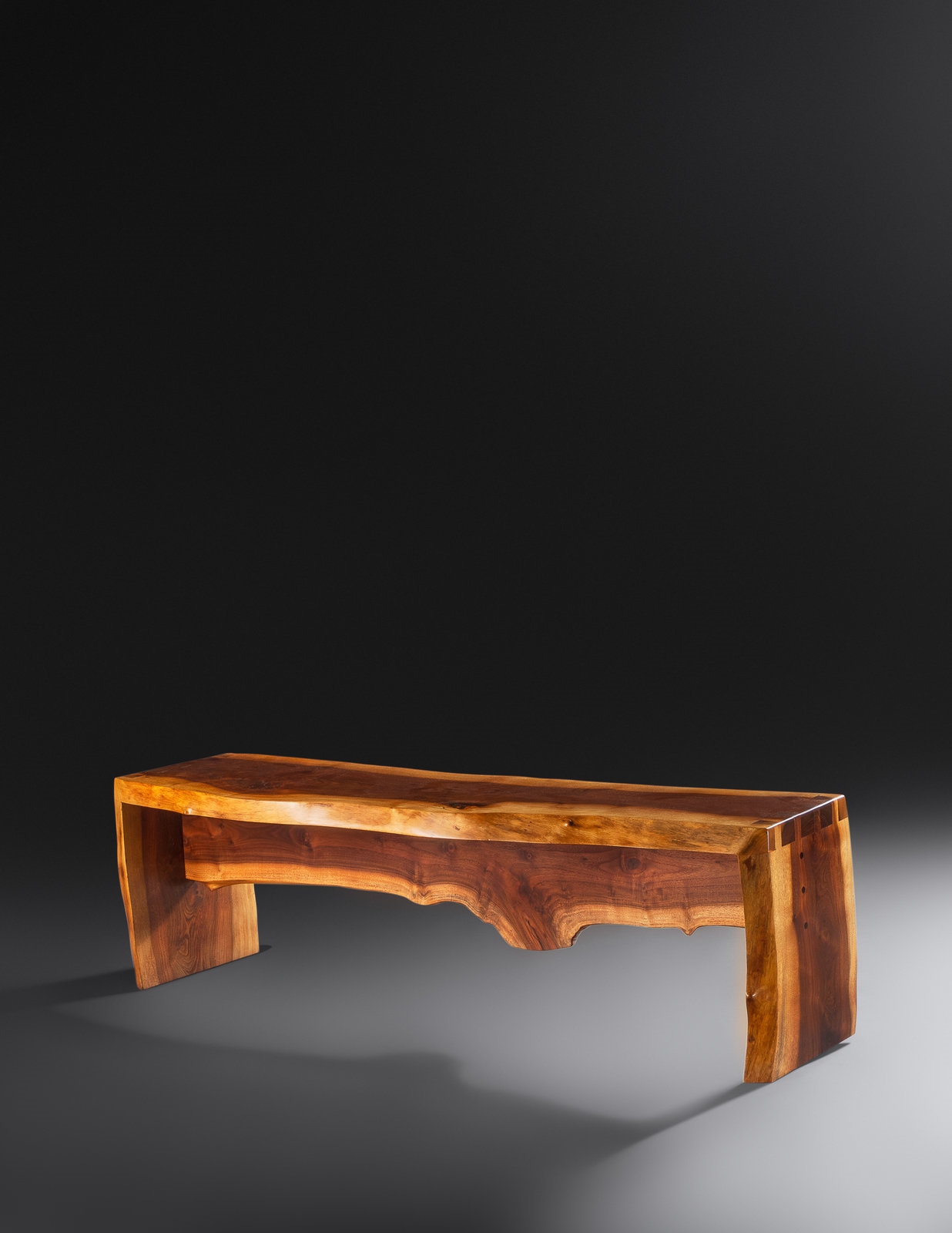 Sam Maloof | Important Live-Edge Bench, 1997 (1997) | MutualArt