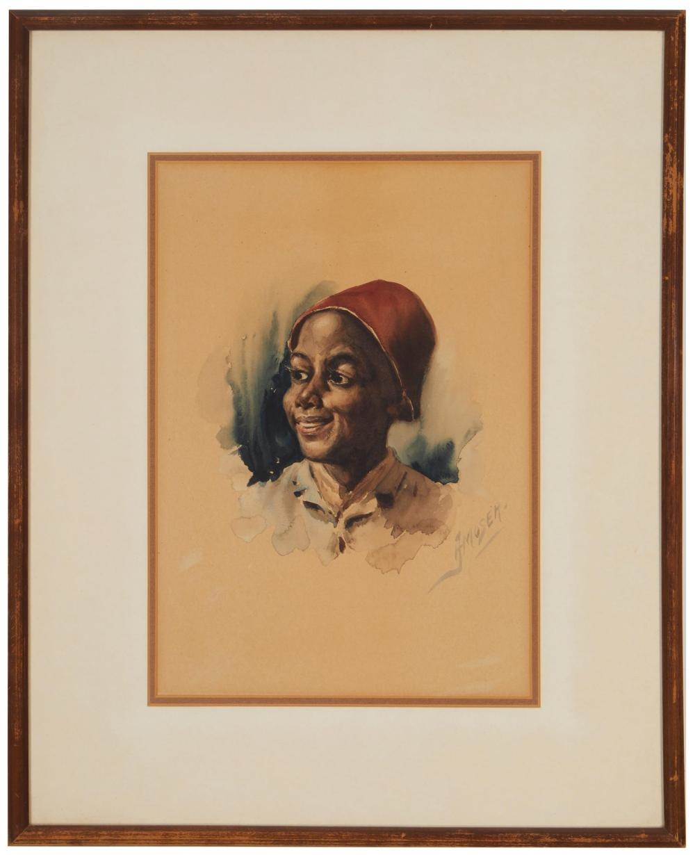 James Henry Moser | Portrait of an African American youth | MutualArt