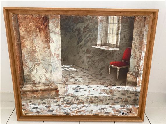 Alain Gazier | Interior with a red armchair | MutualArt