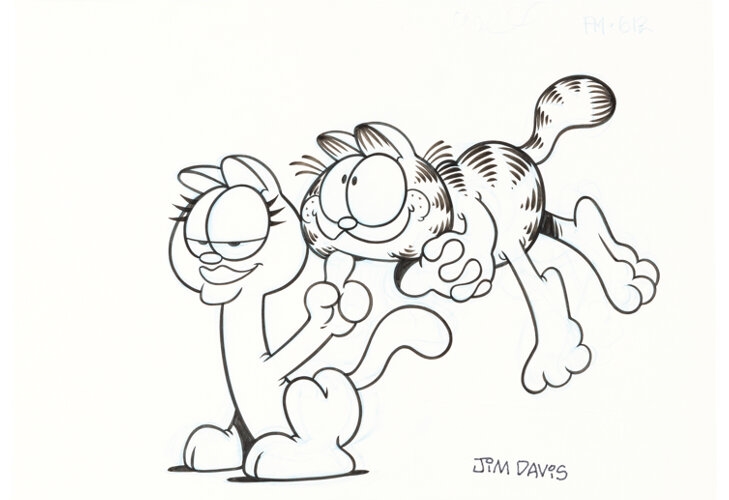 Jim Davis | Garfield and Arlene Publicity Drawing | MutualArt