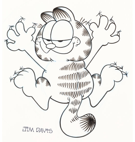 Jim Davis | Garfield Publicity Drawing | MutualArt