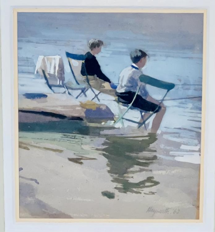 Alfred Heyworth | Two figures on a beach | MutualArt