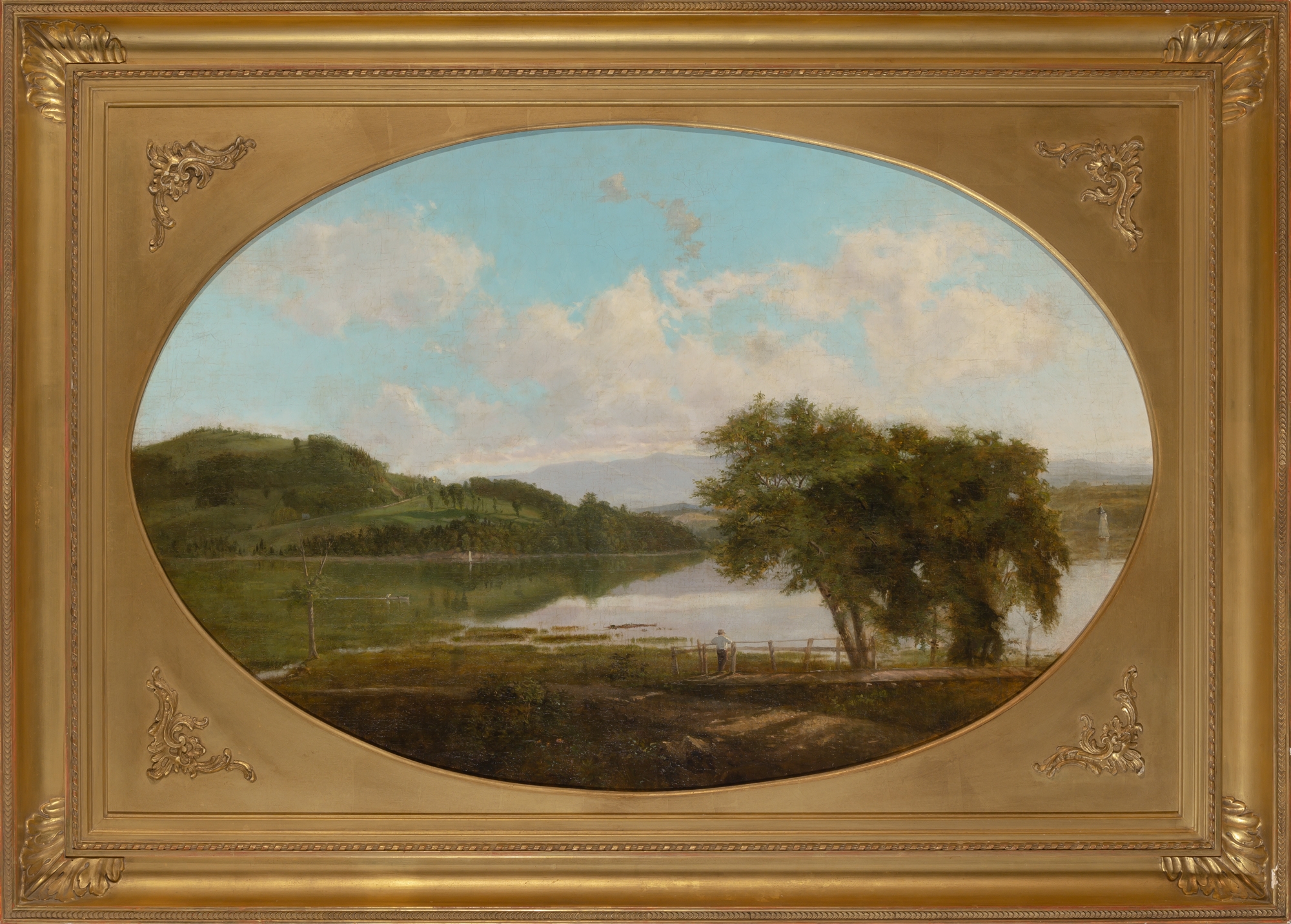 Arthur Parton | Landscape with Figure and Fence (1860) | MutualArt