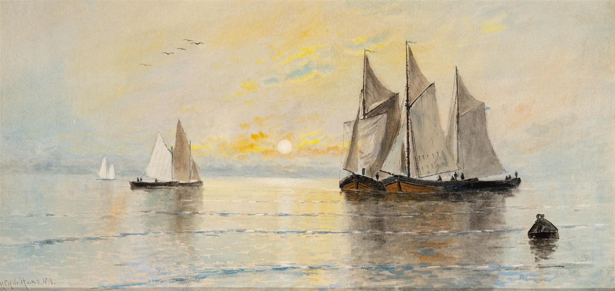 Mauritz Frederick Hendrick de Haas | Sunset over Gardiner's Island ...