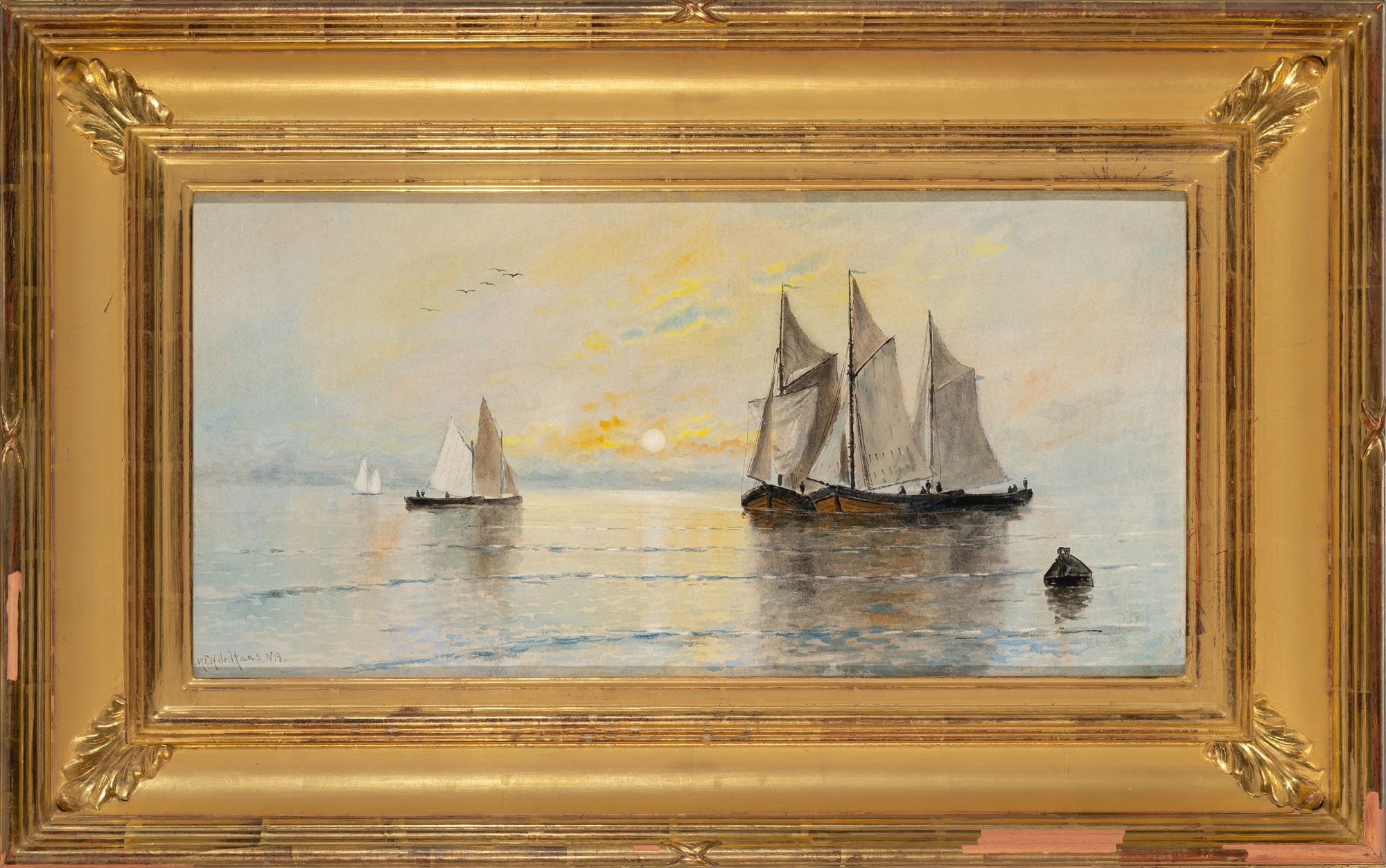 Mauritz Frederick Hendrick de Haas | Sunset over Gardiner's Island ...
