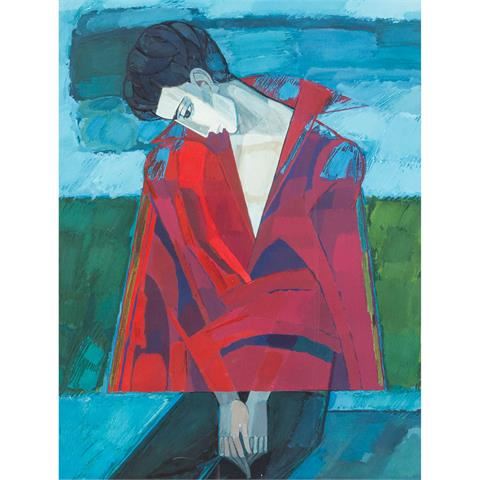 Otto Brunner | Portrait of a young man in a red jacket | MutualArt