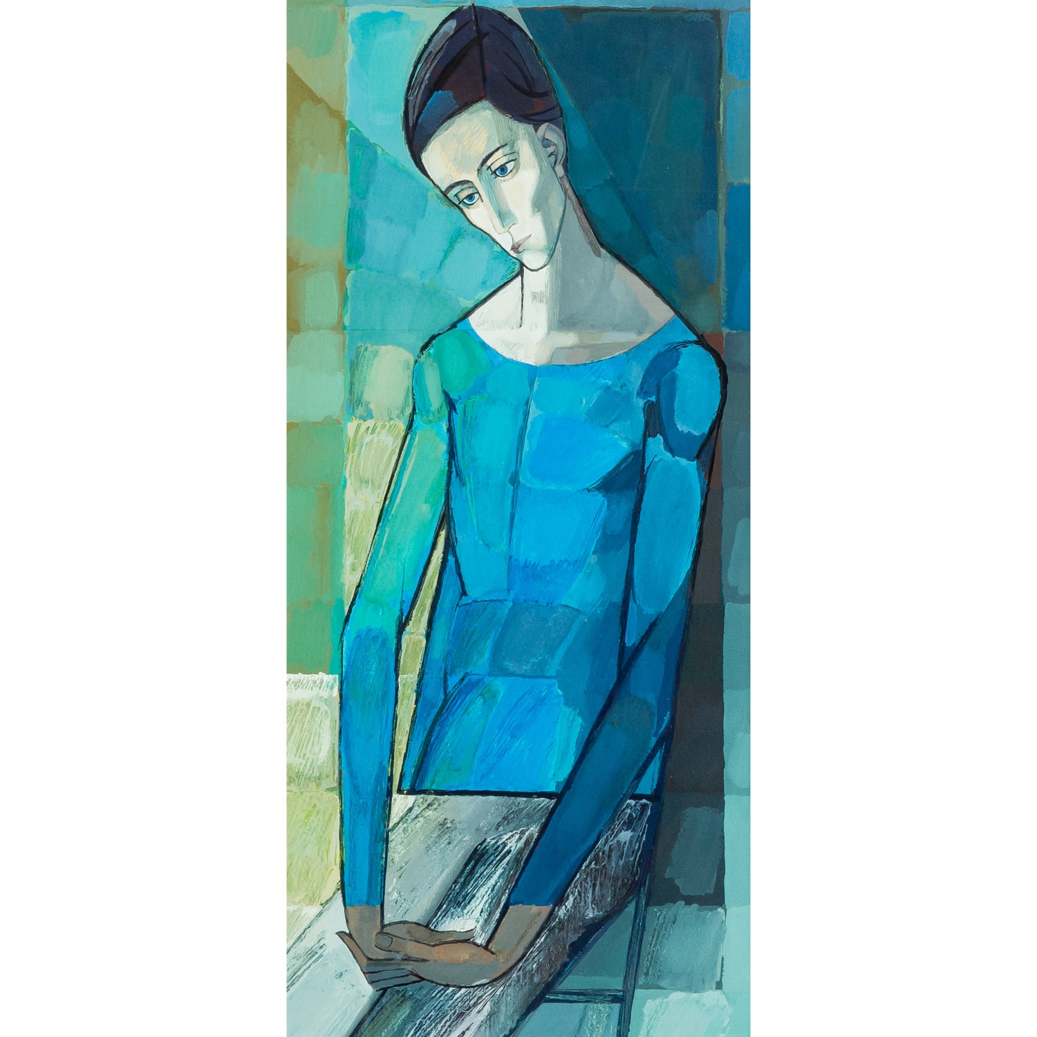 Otto Brunner | Portrait of a Woman Dressed in Blue | MutualArt