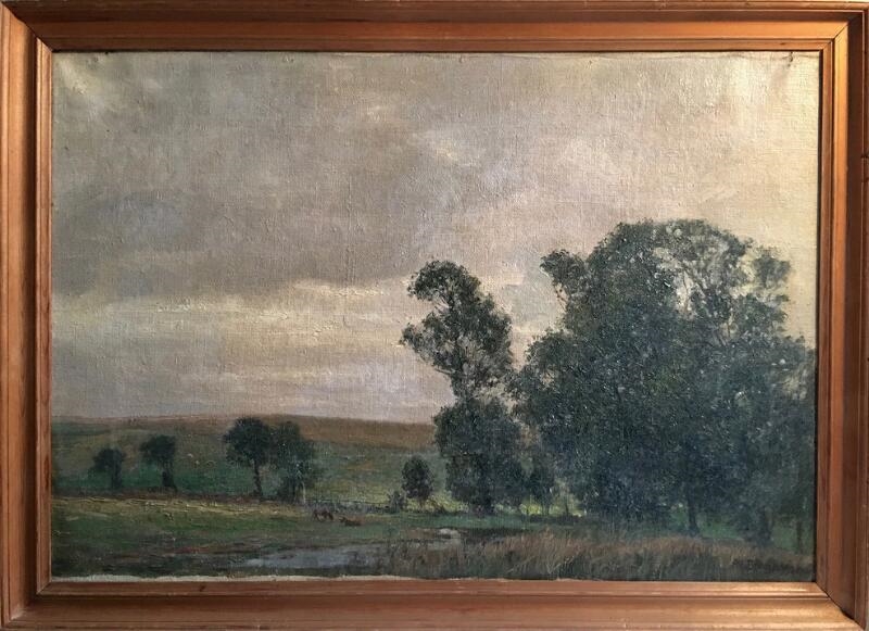 Karl Harald Alfred Broge | Landscape with cows (1920) | MutualArt