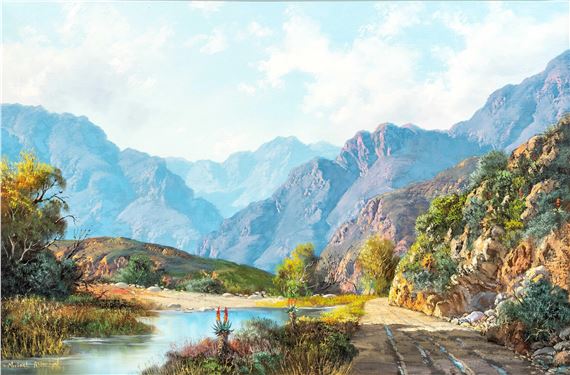 Michael Albertyn | Mountain Landscape with Pool | MutualArt