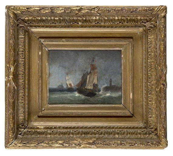 Gaston Marie Anatole Roullet | Boats leaving the harbour at Fécamp ...