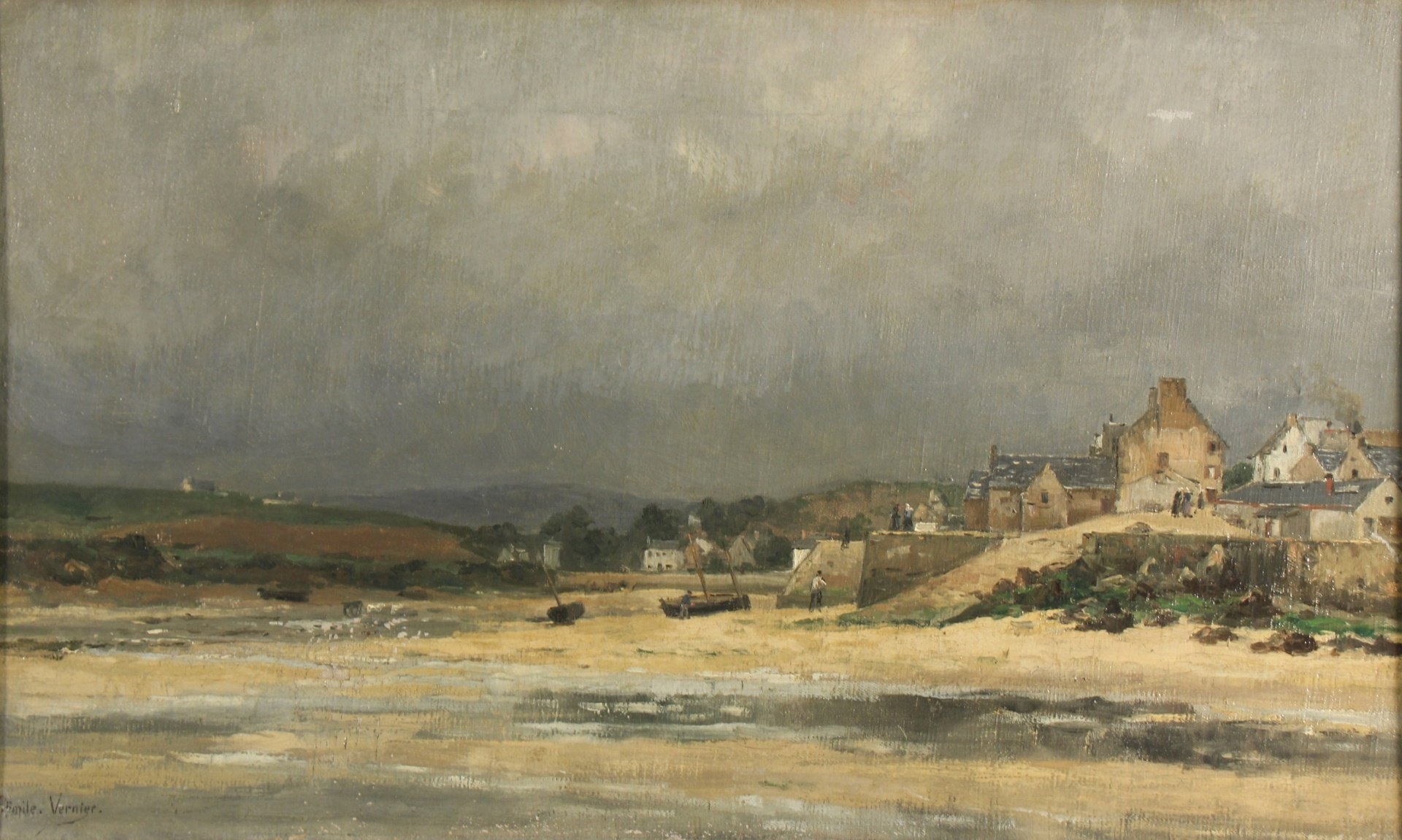 Emile Louis Vernier | Village de Bretagne au bord de la mer | MutualArt