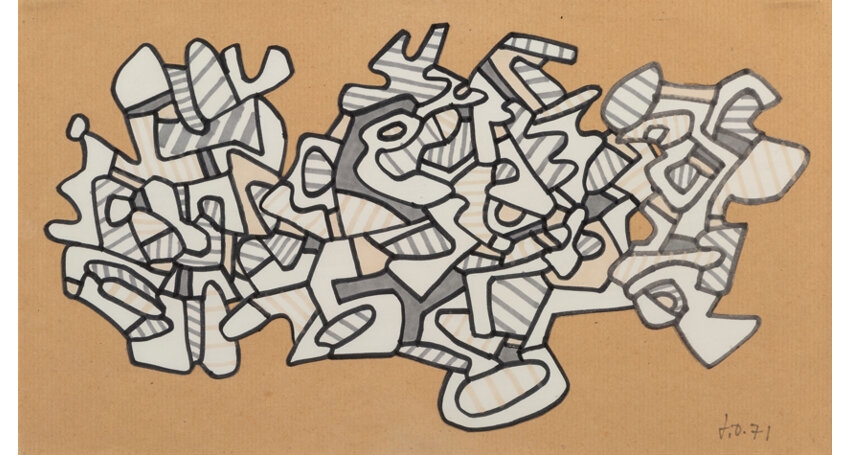 Jean Dubuffet | PORTRAIT DE FEMME VÊTUE DE ROUGE (1974) | MutualArt