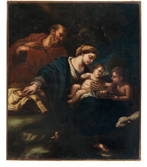 Neapolitan School, 17th Century | Holy Family with the Infant Saint John | MutualArt