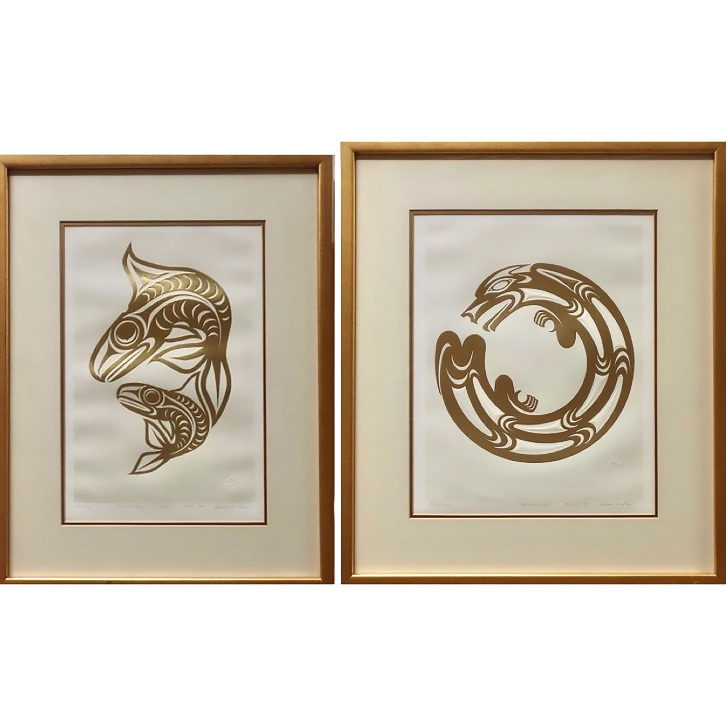 Susan A. Point | KILLER WHALE AND CALF & SALISH WOLF | MutualArt