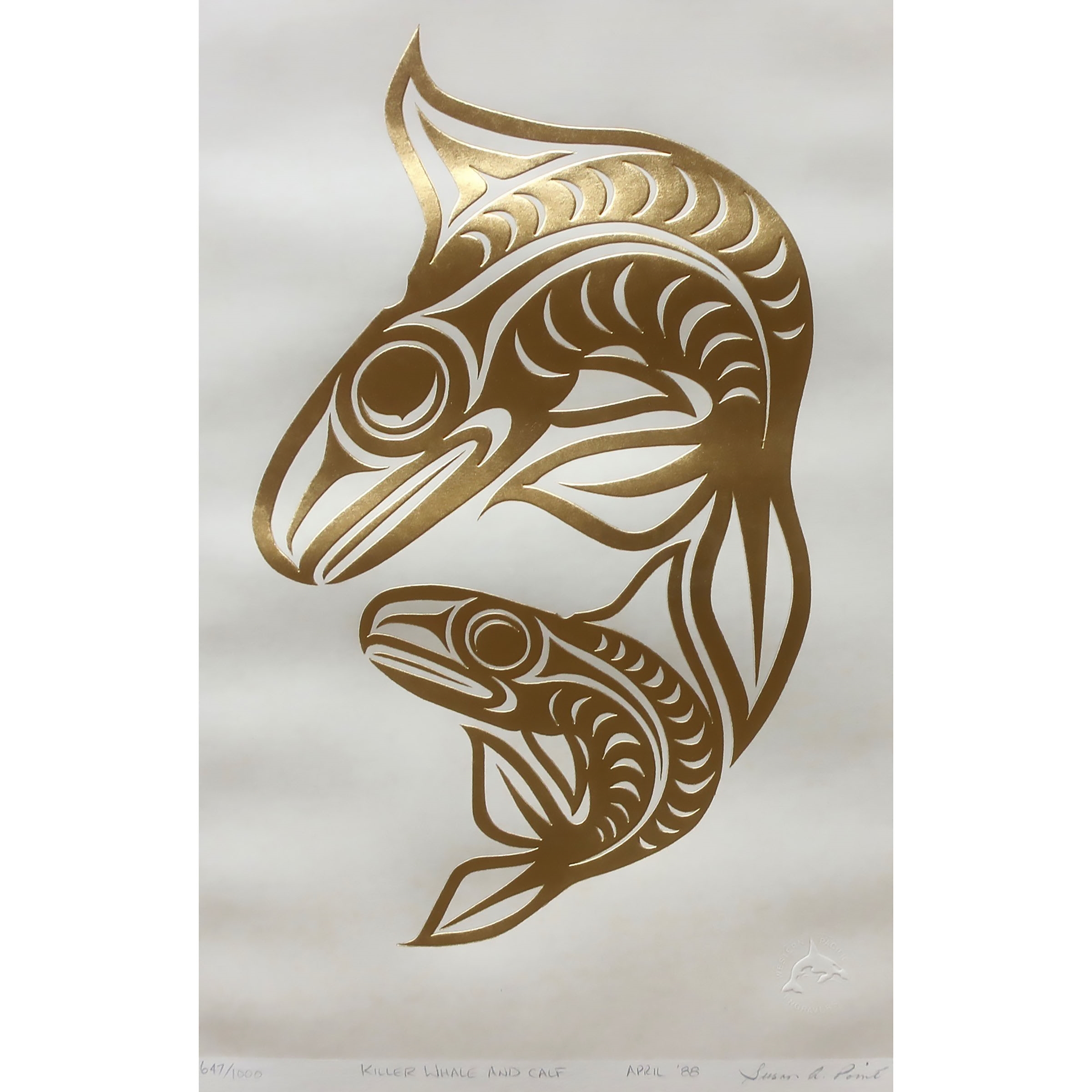 Susan A. Point | KILLER WHALE AND CALF & SALISH WOLF | MutualArt