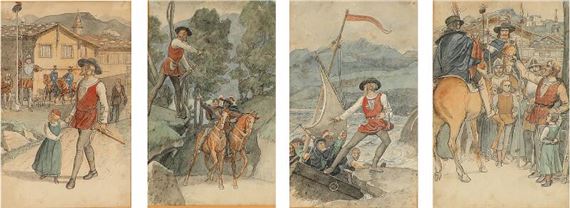 Johann Heinrich Senn | Four renderings of William Tell | MutualArt