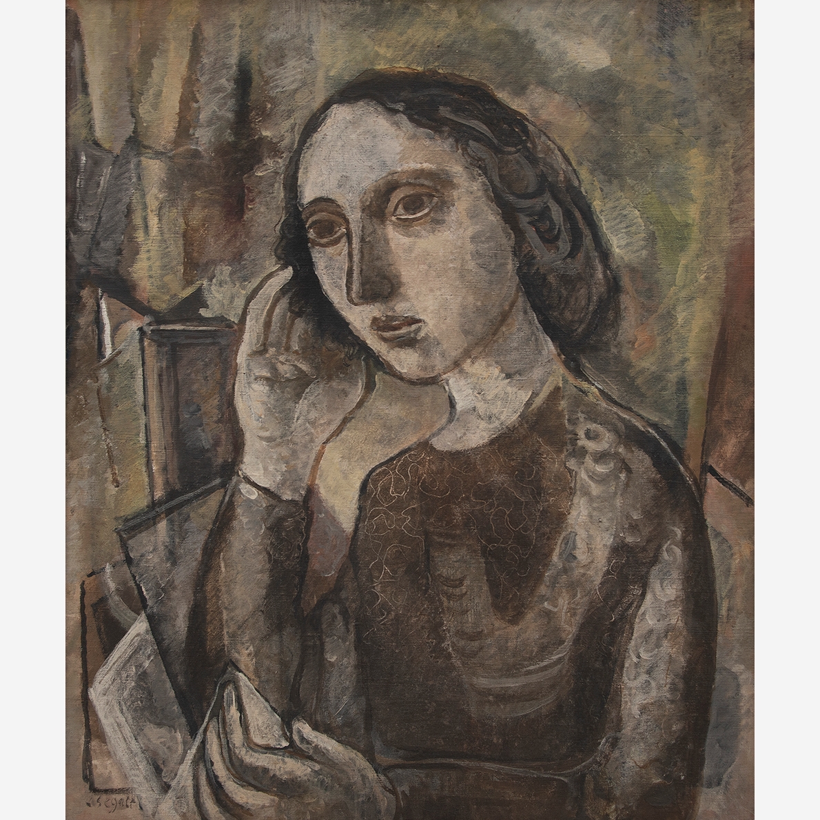 Lasar Segall | FIGURA COM QUADROS (1949) | MutualArt