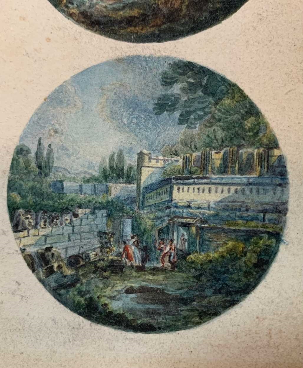 Giovanni Battista Busiri | 6 circular watercolours of Italian ...